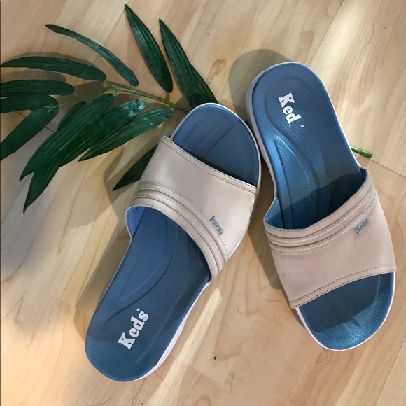 Keds | Shoes | Keds Tan Slide On Sandals | Poshmark